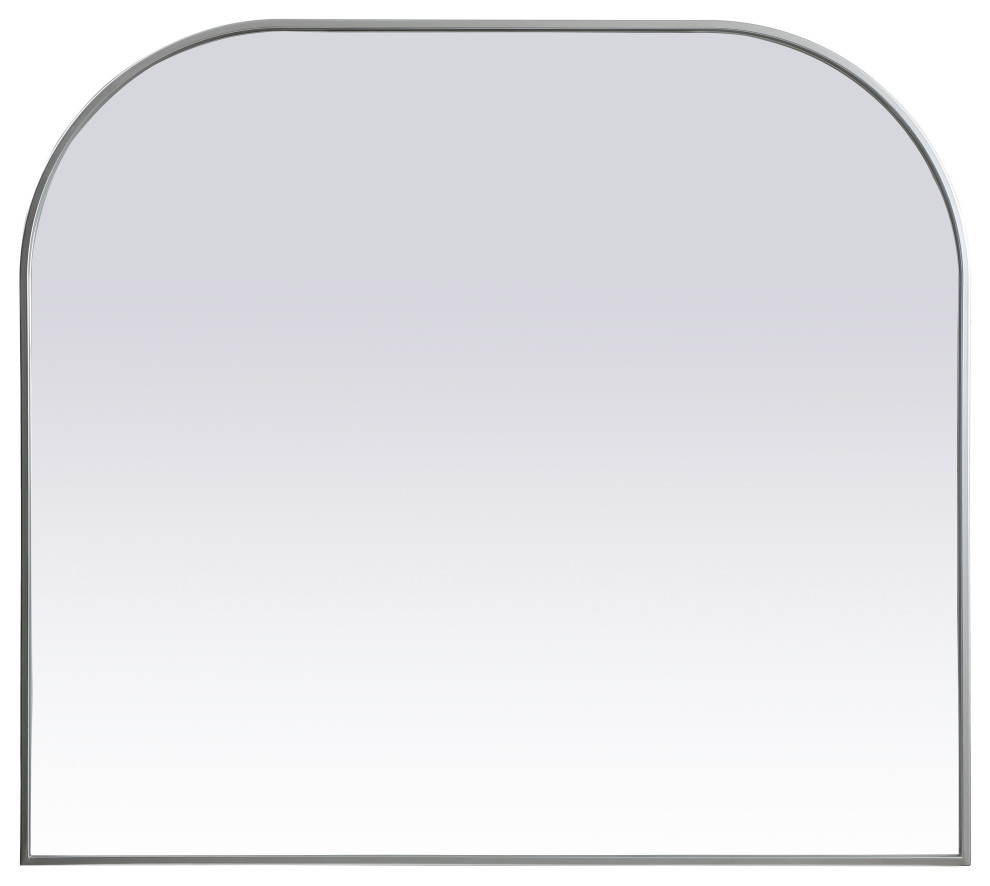 Metal Frame Arch Mirror 42X38 Inch, Black - Contemporary - Bathroom ...