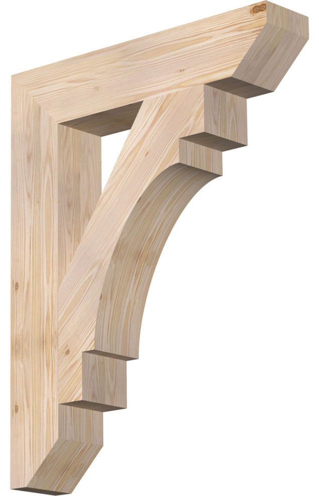 Balboa Traditional Bracket, 16"Dx24"H, 4"W Douglas Fir/Rough Sawn, 28 ...