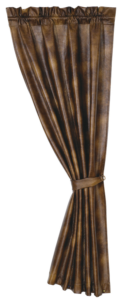 Brown Faux Leather Curtain - Transitional - Curtains - by HiEnd Accents ...