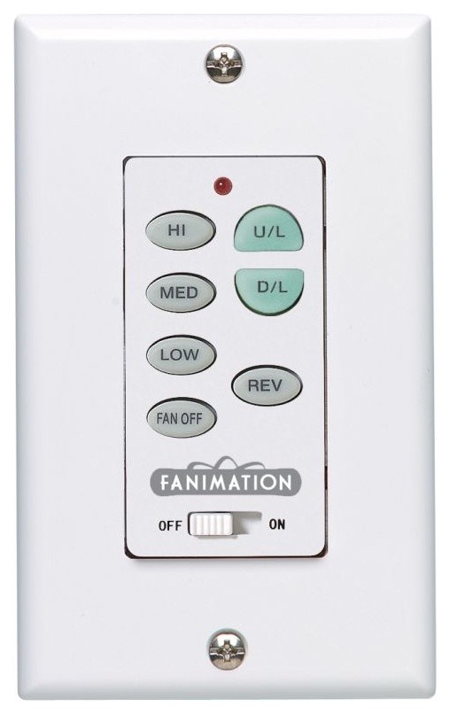 Three Speed Wall Control Reversing, Fan Speed and Light, White, 220v ...