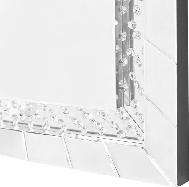 Sparkle 47" Contemporary Crystal Rectangle Mirror, Clear - Contemporary ...