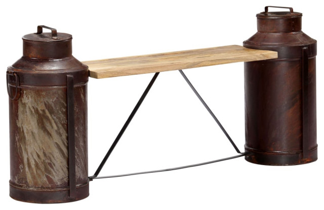 vidaXL Bench Entryway Bench Hall Bench Solid Mango Wood Milk Bottle ...