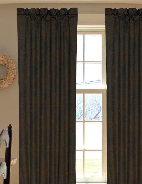 Chocolate Faux Leather Curtain - Transitional - Curtains - by HiEnd ...
