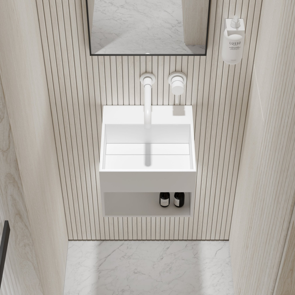 Ethos Mini Wall Hung Stone Basin - Autres périmètres - par LUSSO | Houzz