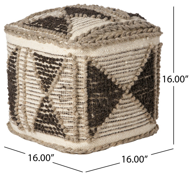 Sally Boho Handcrafted Cube Pouf - Scandinavian - Floor Pillows And Poufs - by GDFStudio | Houzz