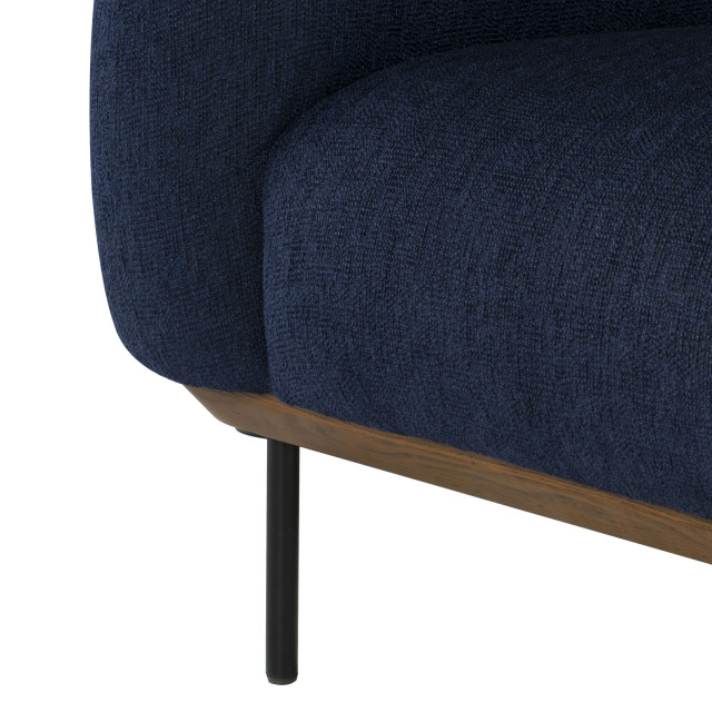 Benson True Blue Fabric Single Seat Sofa - Midcentury - Armchairs And ...