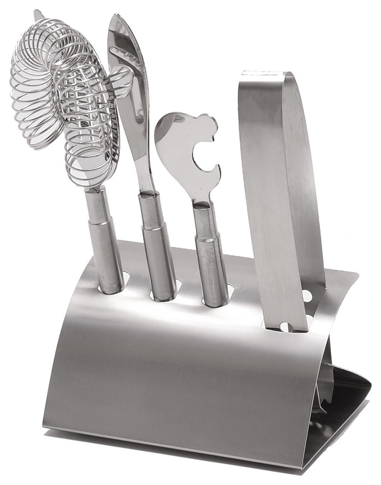 4-Piece Bar Tool Set - Cocktail Shakers And Bar Tool Sets - by Mr. Ice ...