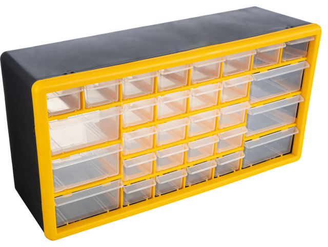 30-Drawer Plastic Small Parts Organizer - Desktop or Wall Storage ...