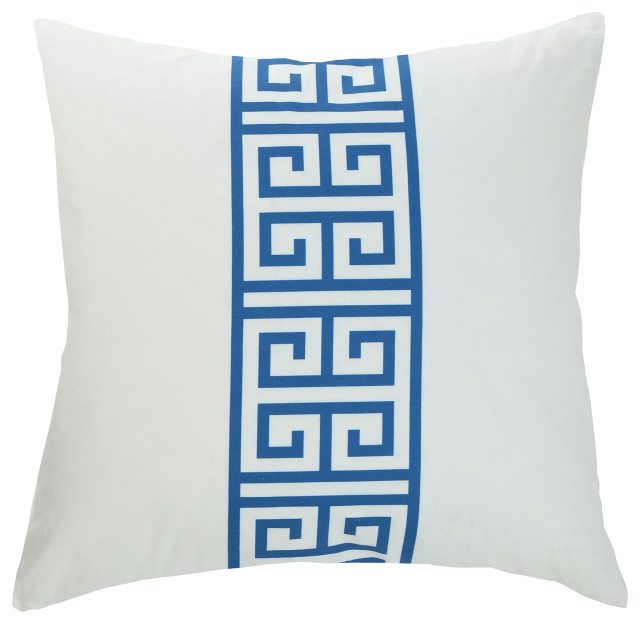 Dann Foley Square Linen Cushion Greek Key Upholstery - Contemporary ...