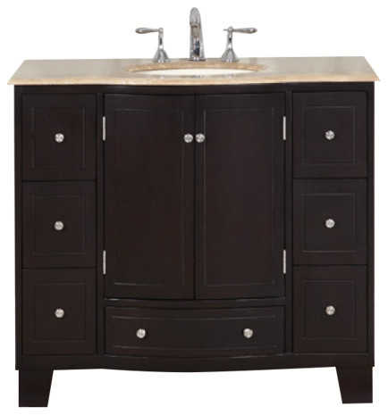 Transitional Style Bathroom Vanity Cabinet, Choice of Single or Double ...