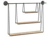 Wood and Metal Triple Hanging Shelf - Industrial - Display And Wall ...