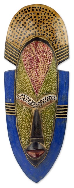 Jama II African Wood Mask - Tropical - Wall Accents - by NOVICA | Houzz
