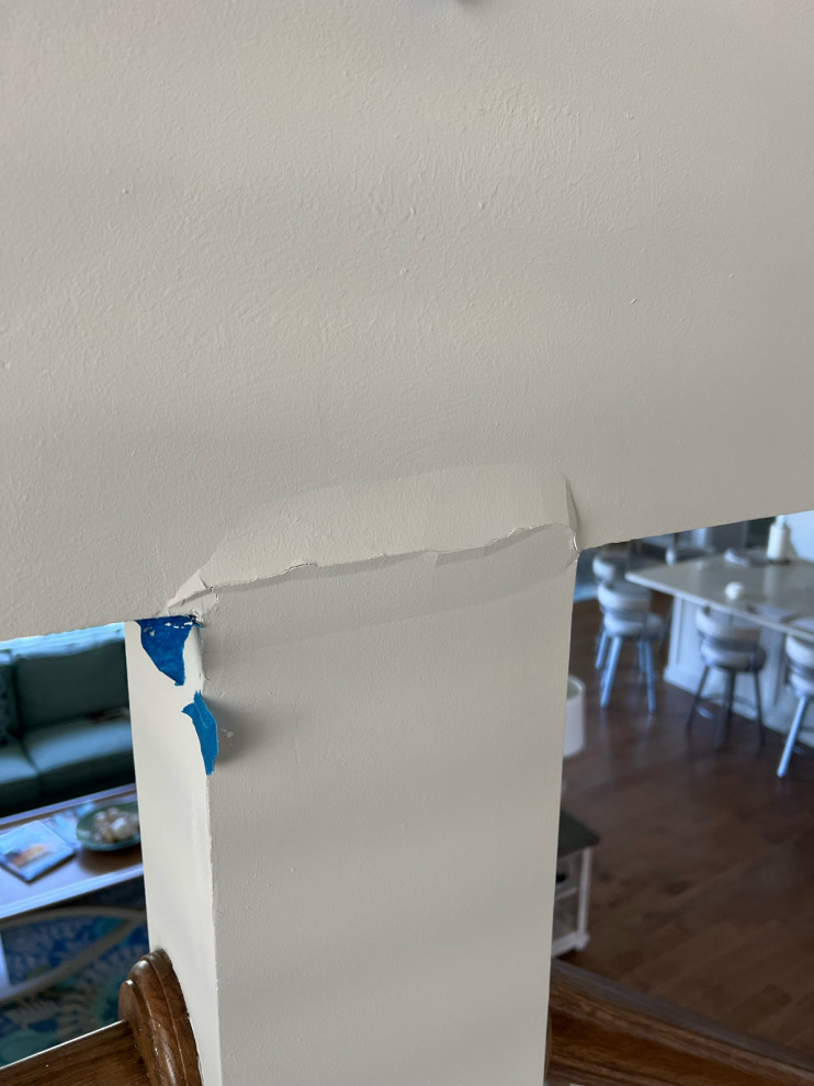 Support beam drywall buckling, 1.5 year old house