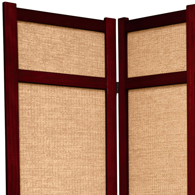 Traditional Room Divider, Wooden Frame With Jute Screens - Beach Style ...