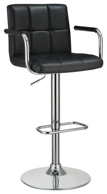 Grid Adjustable Swiveling Bar Stool, Black - Contemporary - Bar Stools ...