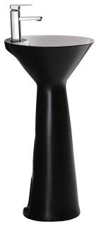 Elegant One-Piece Pyramid Pedestal Sink, Vitreous China - Contemporary ...