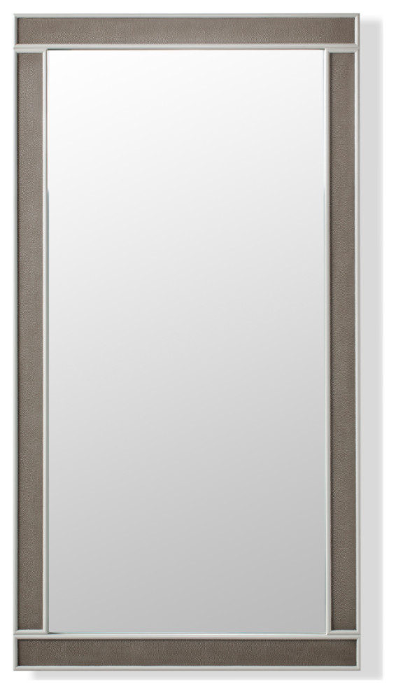 Gray Shagreen Rectangular Mirror, Andrew Martin Alice - Transitional ...