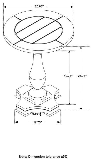 Morello Round End Table With Pedestal Base Coffee - Traditional - Side ...
