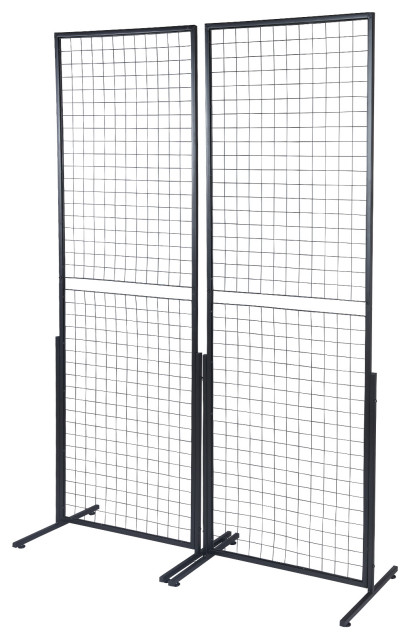 VEVOR 2'x5.6' Grid Wall Panels Tower 2 Packs Wire Gridwall Display ...