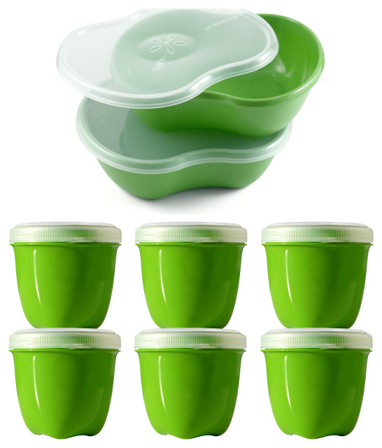 Preserve Apple Green Eco Friendly 8 Piece Food Storage Container Set ...