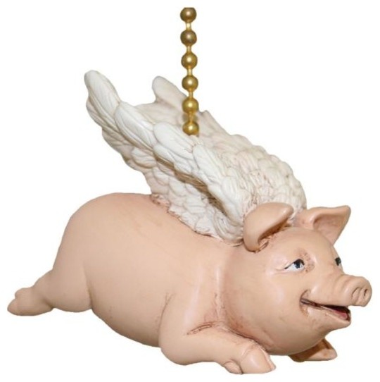 When Pigs Fly Flying Winged Pig Ceiling Fan Light Pull - Farmhouse ...