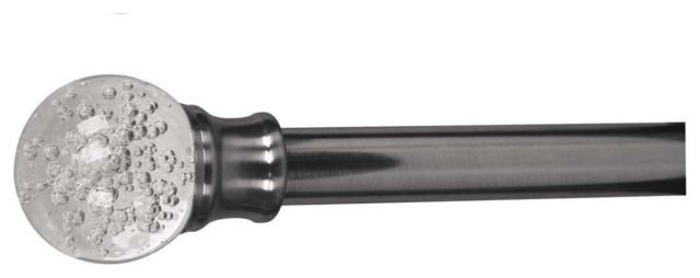 Versailles 1" Lexington Bubble Rod Set, 28"x48" Pewter/Silver ...