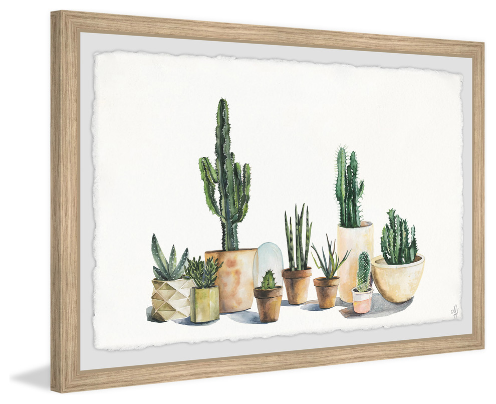 "Cacti Forest" Framed Painting Print, 30"x20" - Southwestern - Prints ...