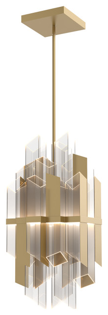 Rowland Pendant Light, Titanium Gold, 19.75"Lx19.75"Wx40"H, 19.75"Lx19 ...