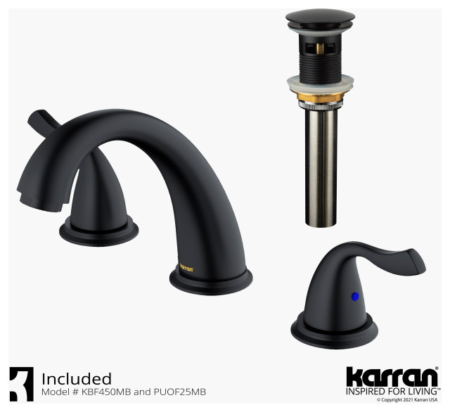 Karran 3-Hole 2-Handle Widespread Faucet With Pop-up Drain ...