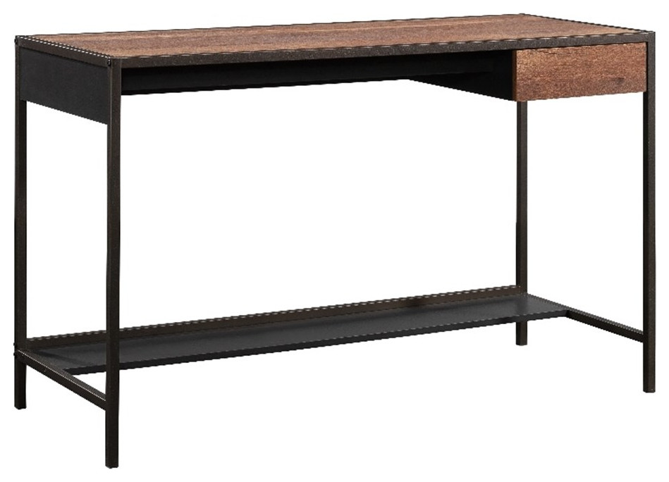Sauder Boulevard Cafe Engineered Wood/Metal Writing Desk in Black ...
