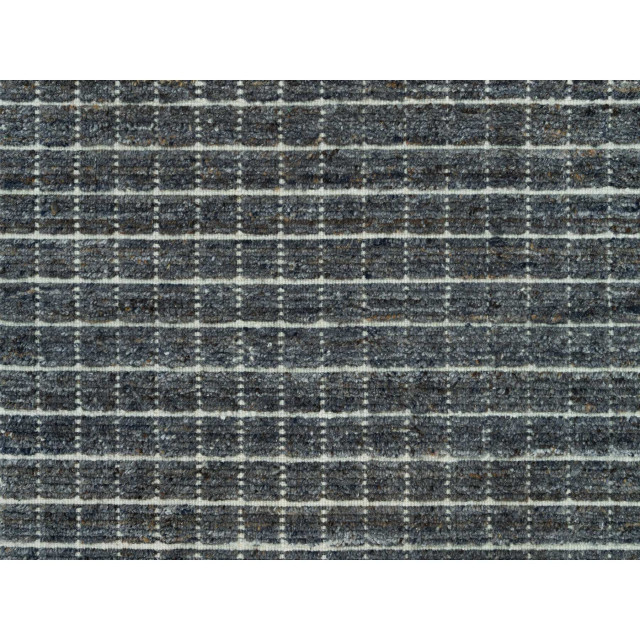 Gray Modern Box Design Plain Decor All Wool Loomed Knotted Rug 8' x 9 ...