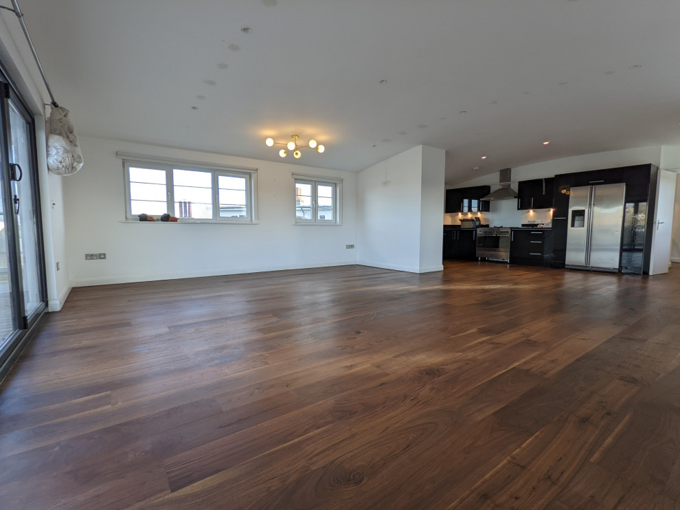 Beautiful restoration of a walnut floor and new matching boards ...