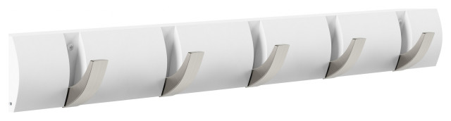 Wall Hook Rail-Mounted Hanging Rack With 5 Hooks Storage Organization ...