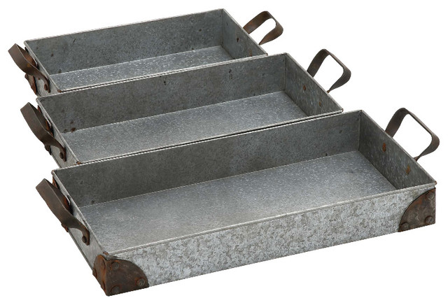 Unique Style Impressive Styled Amazing Metal Tray Set of 3 Home Decor ...