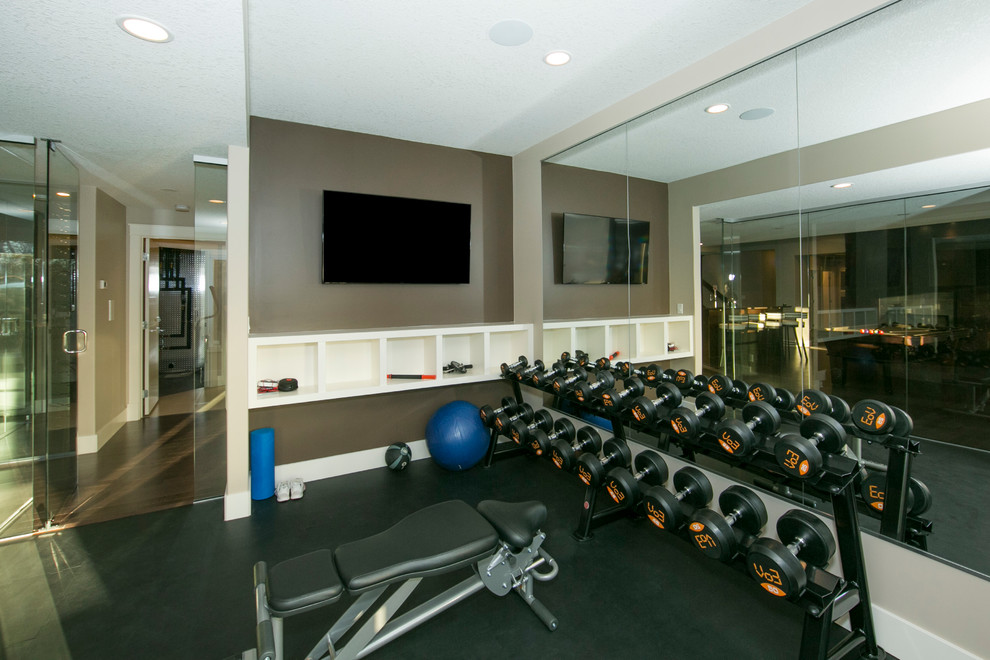 Elite Country Living in Alberta - Contemporary - Home Gym - Edmonton ...