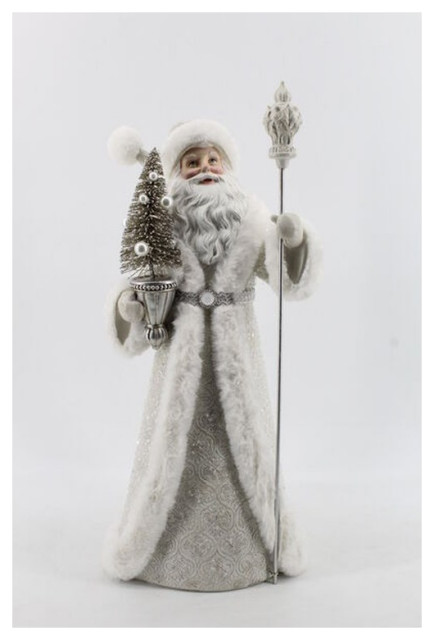 December Diamonds 22.5-inch Santa with Tree Figurine - Contemporary ...