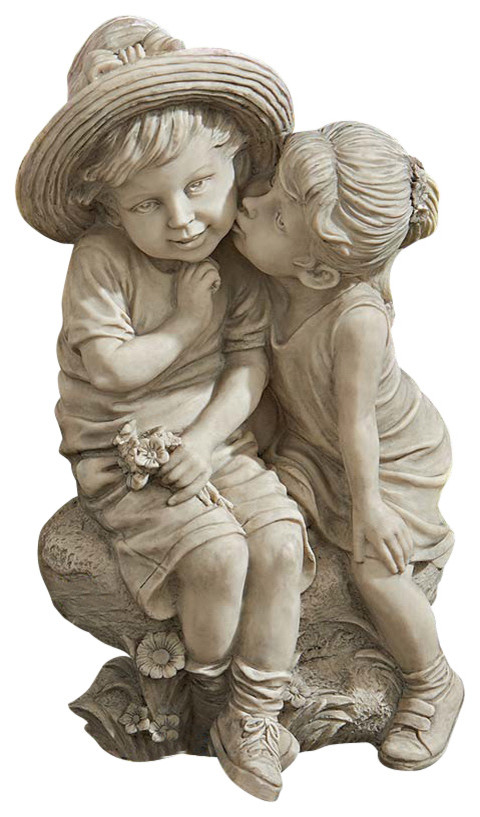 Kissing Kids Boy and Girl Statue - Traditional - Decorative Objects And ...