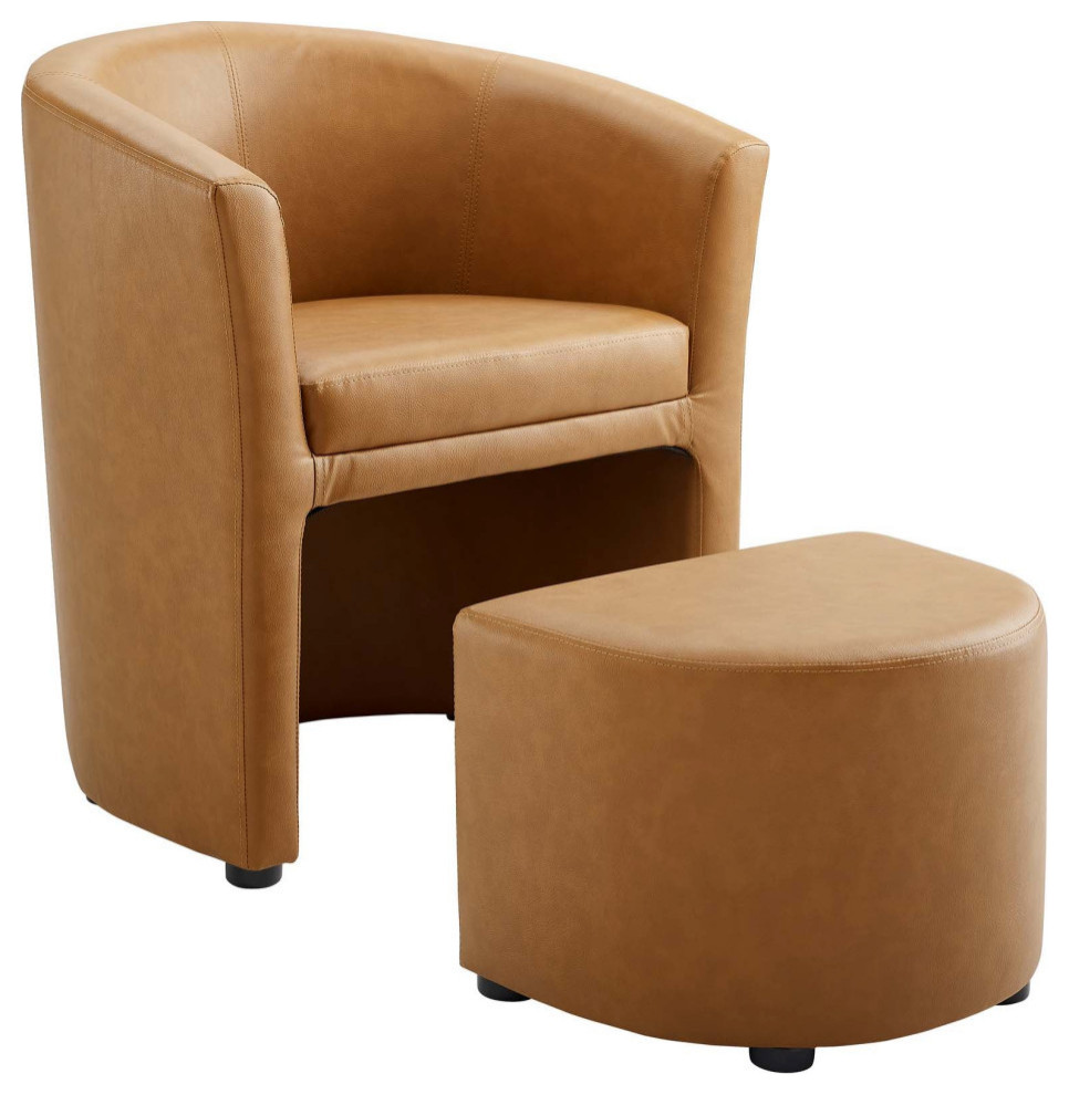 Tomas Tan Armchair And Ottoman - Midcentury - Armchairs And Accent ...