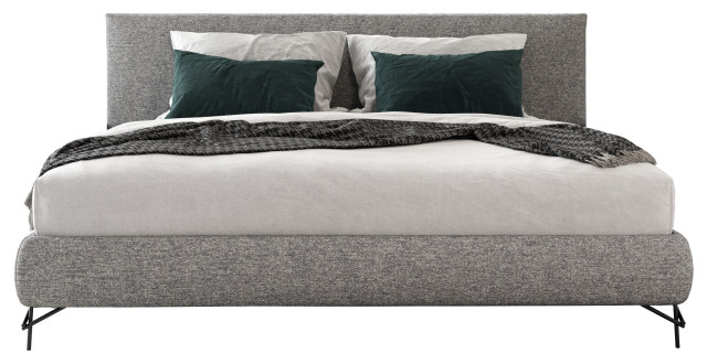 Nova Domus Aria Italian Modern Grey Fabric Bed, Eastern King ...