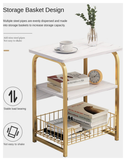 Metal Side Table With Storage Space, Nordic Design - Contemporary ...