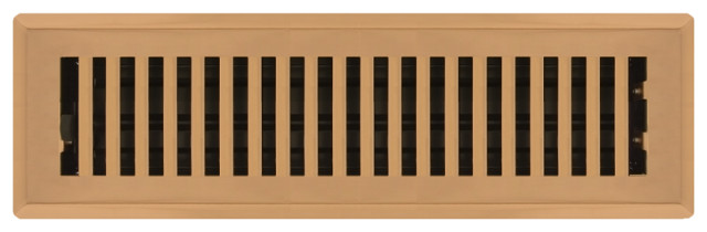 Copper Contemporary Plated Steel Floor Register, 2"x12" - Contemporary ...