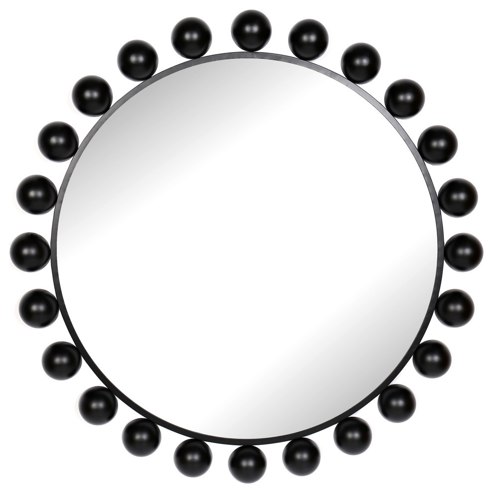 Metal, 42", Round Mirror, Black - Contemporary - Wall Mirrors - by ...