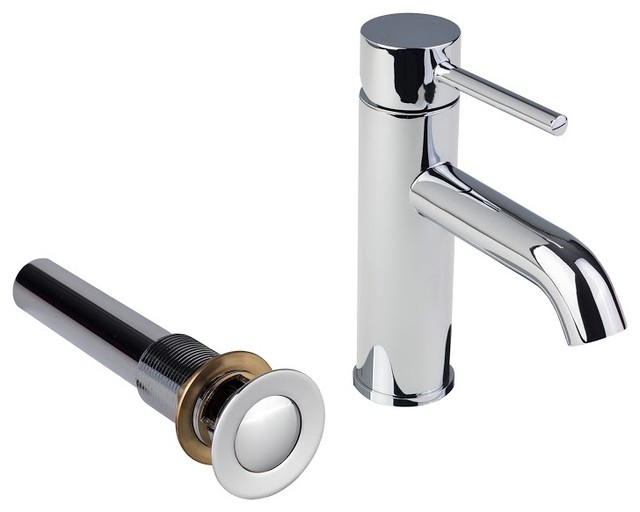 European Single Post Bathroom Faucet with Standard Sink Drain Overflow ...