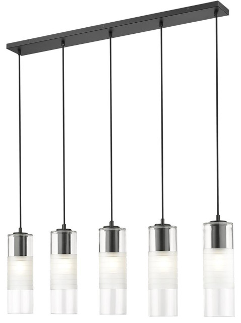 Alton 5 Light Island Light, Matte Black - Transitional - Kitchen Island ...