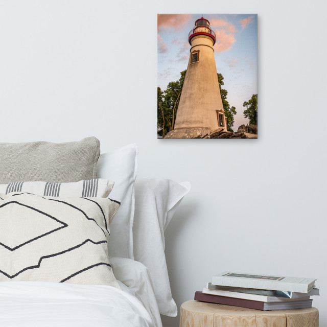 Marblehead Lighthouse at Sunset From the Shore Canvas Prints, 16" X 20 ...