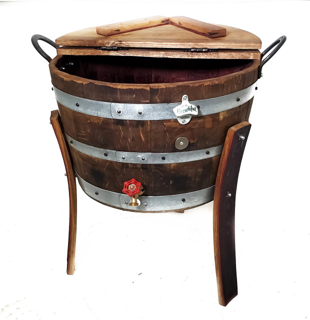 Wine Barrel 30 Gallons Ice Cooler - Rustic - Ice Tools And Buckets - by ...