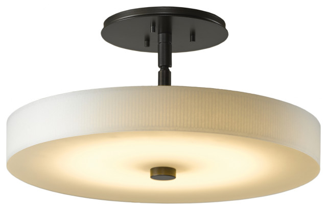 Disq LED Semi-Flush, Dark Smoke Finish, Spun Frost Shade - Transitional ...