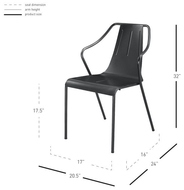 Callum Metal Chair, Set of 4 - Industrial - Dining Chairs - by New ...