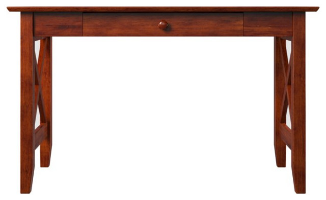 Classic Desk, X-Shaped Design With Hardwood Legs & Rectangular Top ...