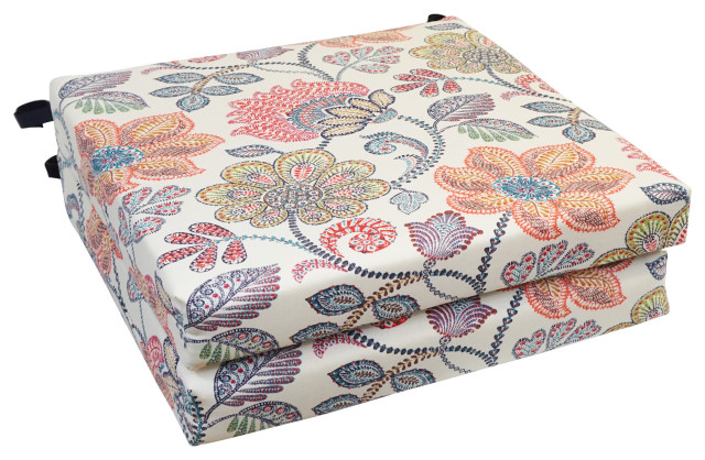20"X19" Patterned Outdoor Chair Cushions, Set of 2, Busan Mesa ...